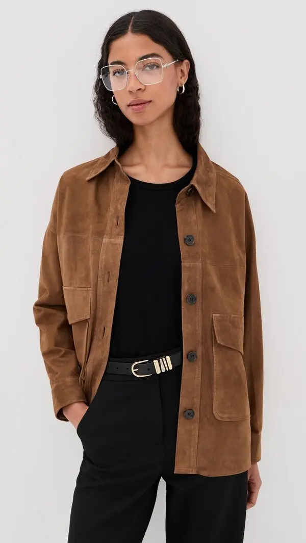 ARMA Kaylee Lamb Paper Leather Jacket - Saddle