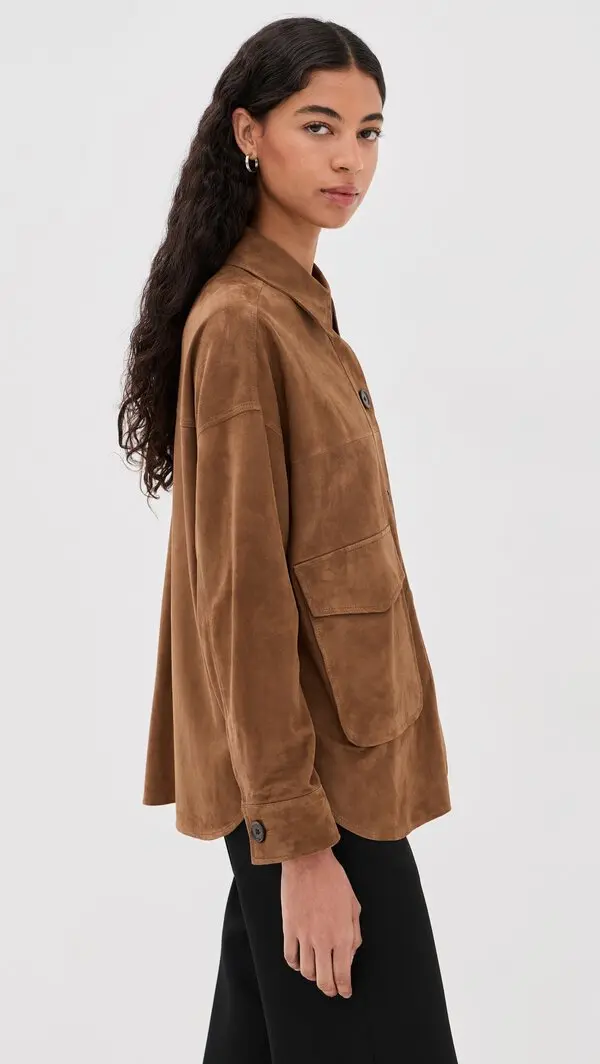 ARMA Kaylee Lamb Paper Leather Jacket - Saddle
