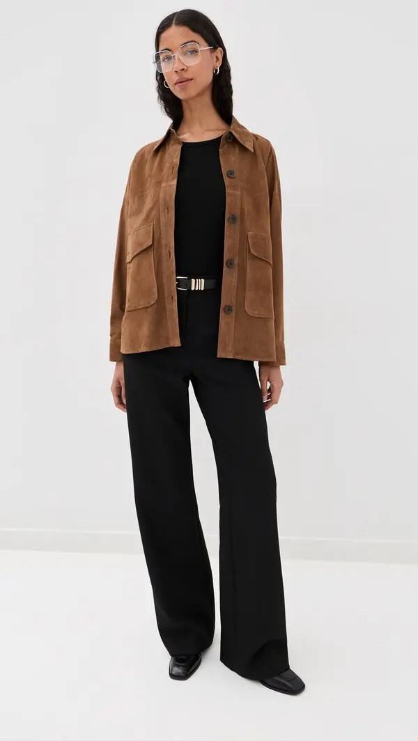 ARMA Kaylee Lamb Paper Leather Jacket - Saddle