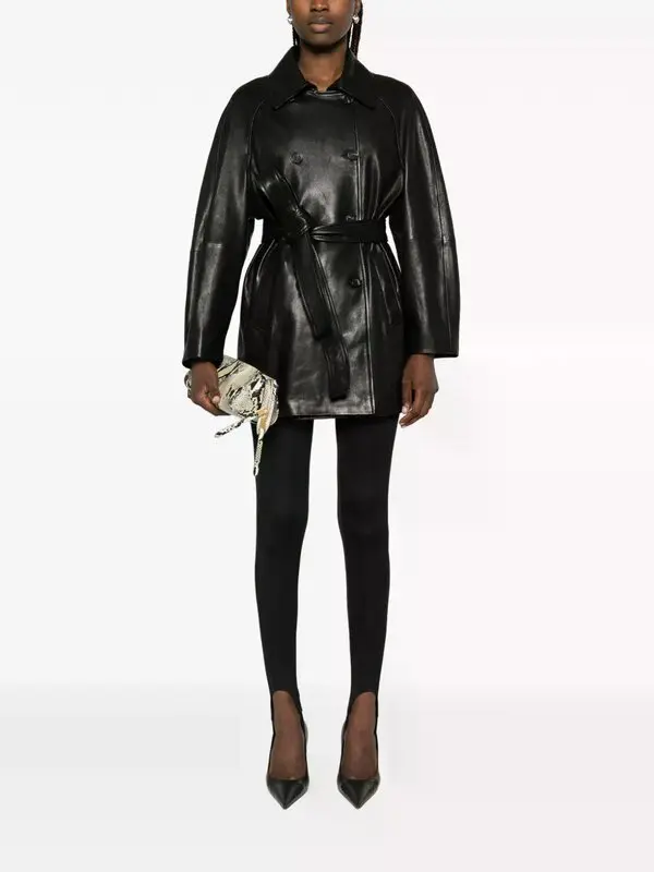 Nour Hammour Quinn Leather Coat
