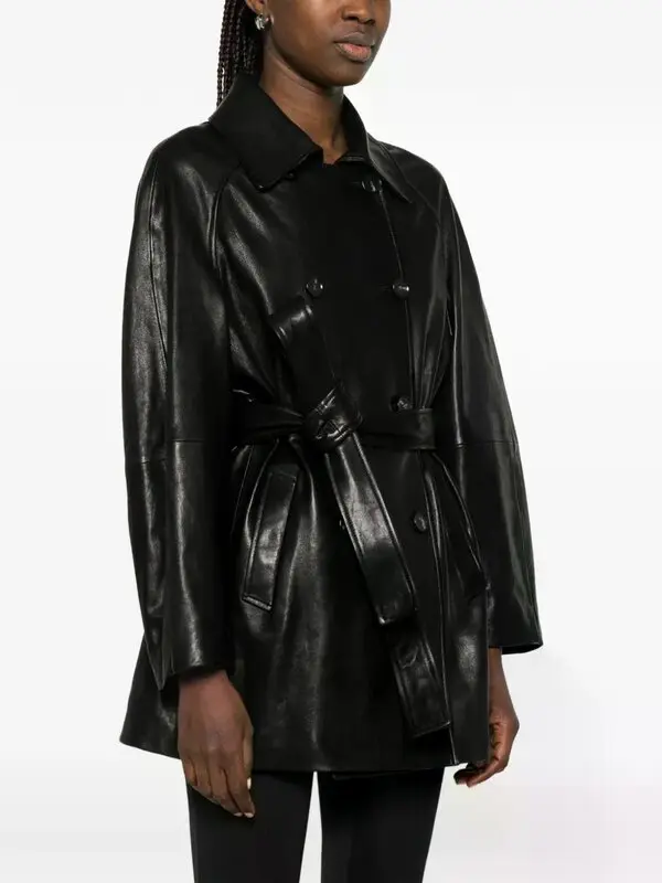 Nour Hammour Quinn Leather Coat