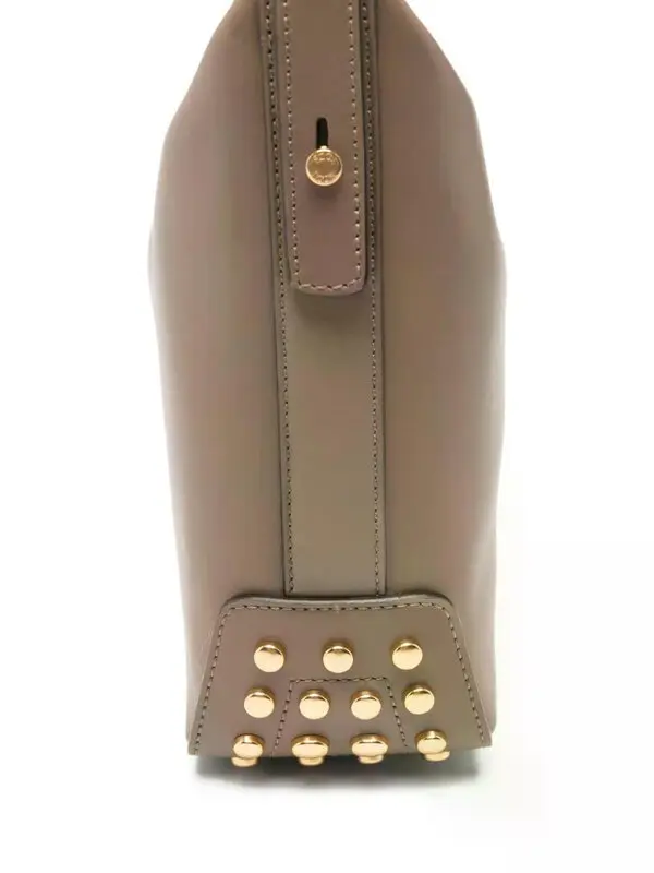 TOD'S Medium Studded Leather Bucket Bag - Brown