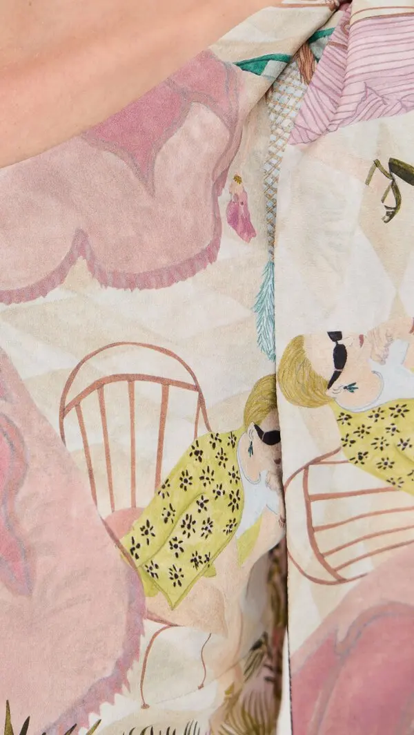 ISLA & WHITE Nelda Maxi Dress Tropical Print Silk