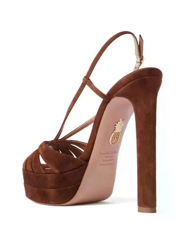 AQUAZZURA Aimée Platform Sandals - Brown