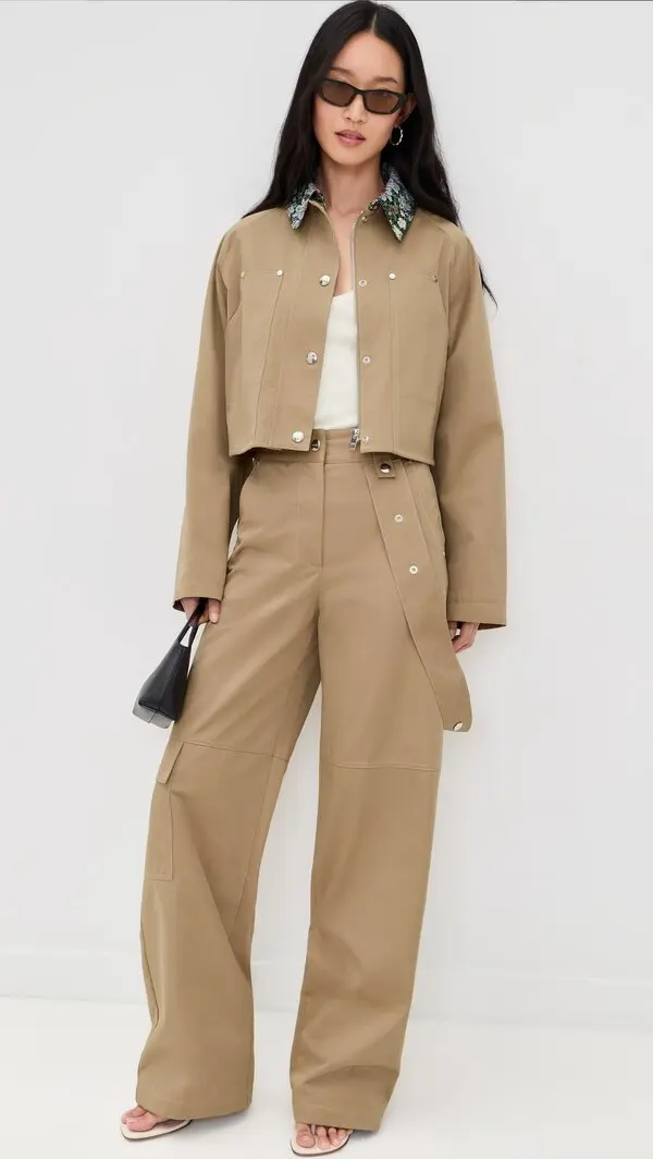 MSGM Floral Brocade Collar Jacket - Beige