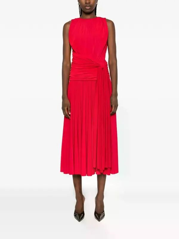 Brandon Maxwell Isadora Draped Midi Dress - Red