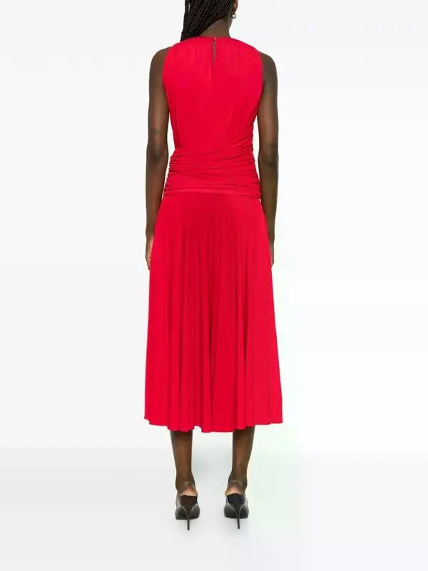 Brandon Maxwell Isadora Draped Midi Dress - Red