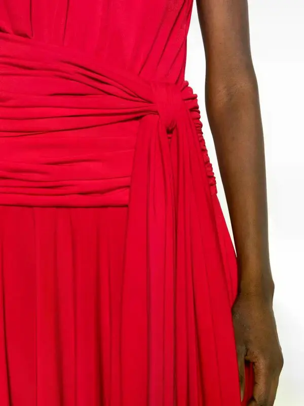 Brandon Maxwell Isadora Draped Midi Dress - Red