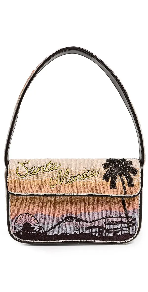 Staud Tommy Beaded Shoulder Bag - Santa Monica Sunset