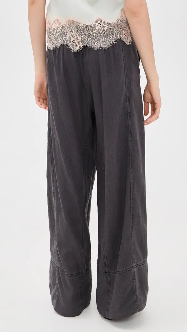 Free People Days End Pull-on Wide Leg Pants - Black