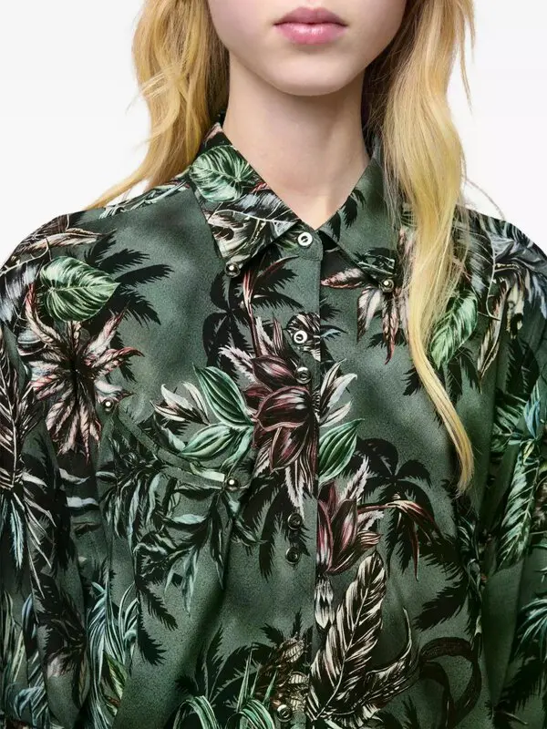Rabanne Floral-printed Silk Shirt
