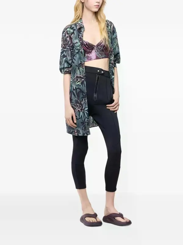 Rabanne Floral-printed Silk Shirt - Green