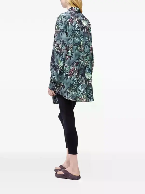 Rabanne Floral-printed Silk Shirt - Green
