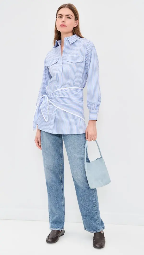 Line & Dot Eleni Button Down Shirt Tunic