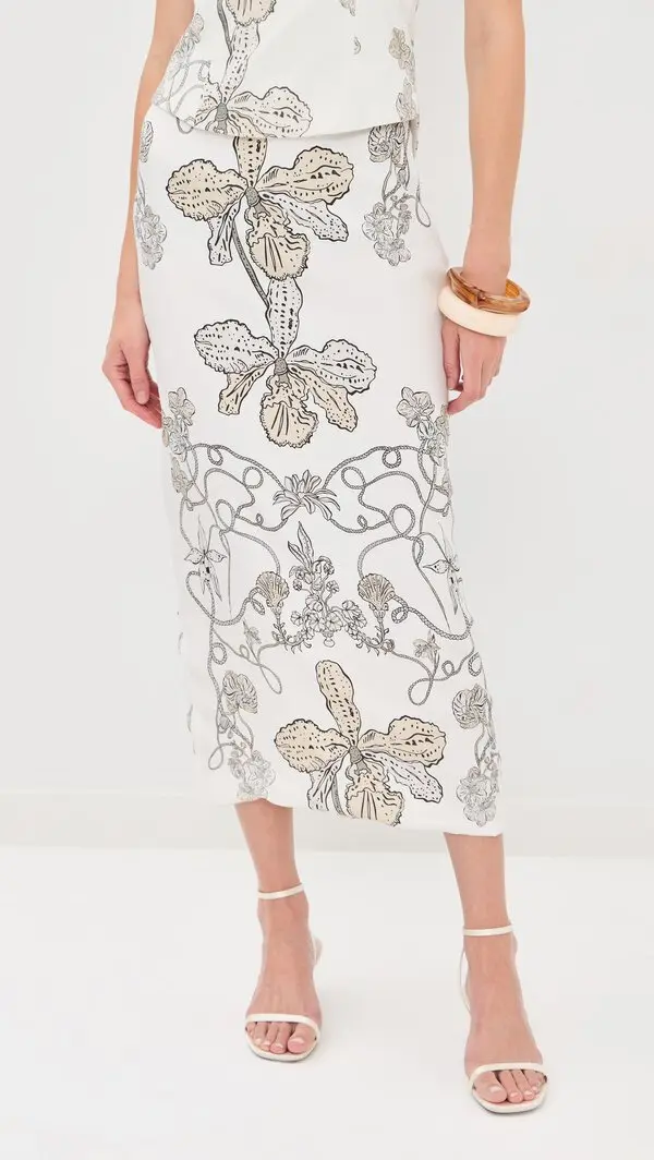 ISLA & WHITE Onia Silk Skirt
