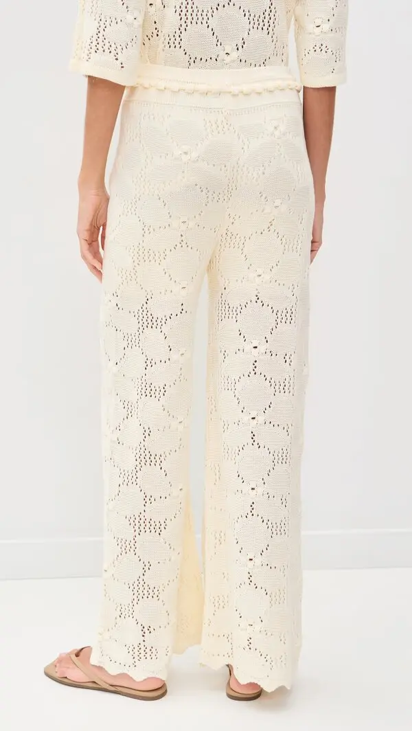DRESS TO Floral Crochet Wide Leg Pants