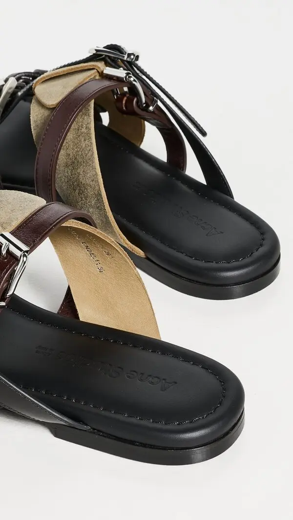 Acne Studios Beltie Leather Sandals - Multi Brown