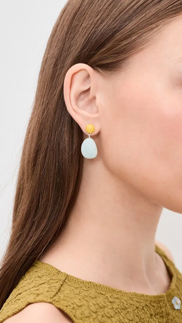 Madewell Semi-precious Stone Drop Earrings - Amazonite Multi