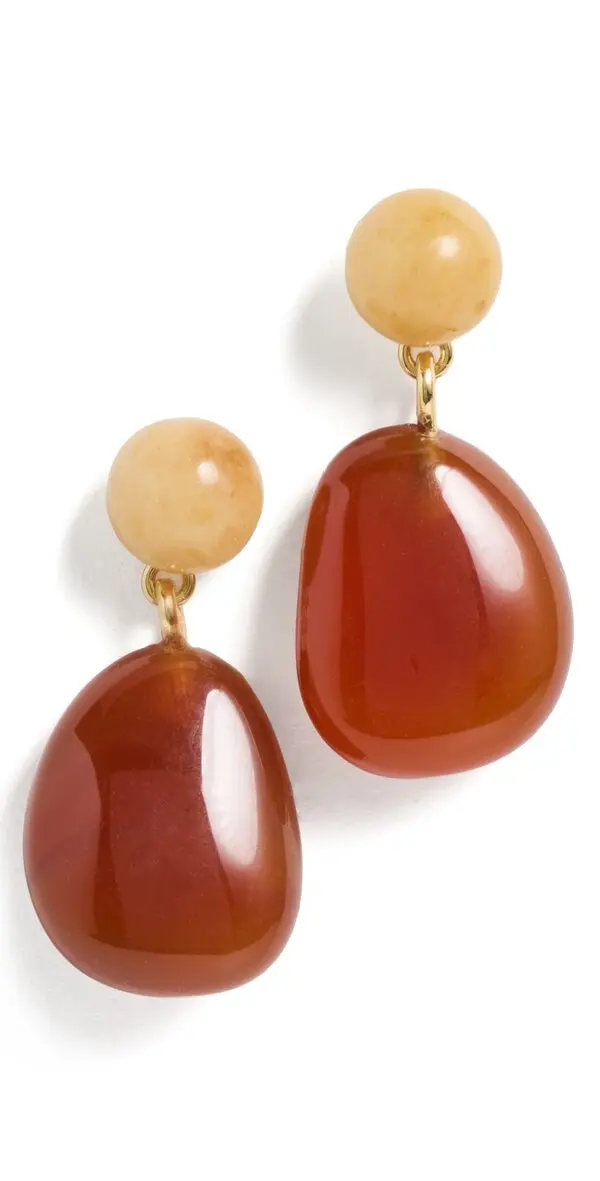 Madewell Semi-precious Stone Drop Earrings - Red Aventurine