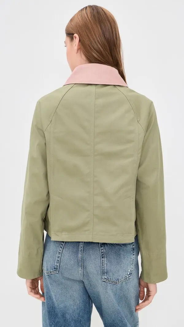 Barbour Cropped Beadnell Casual Jacket - Bleached Olive/ancient