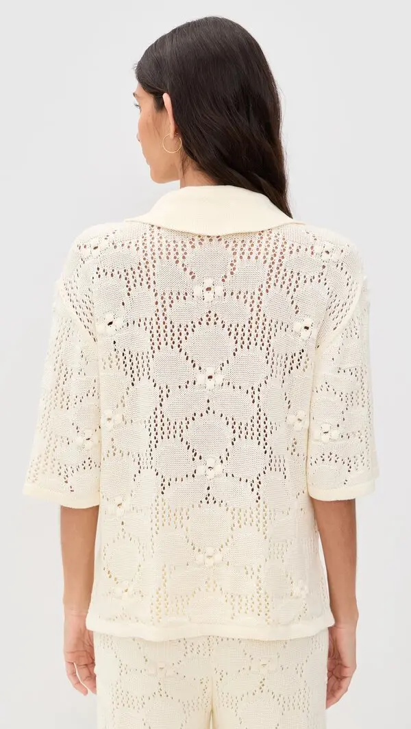 DRESS TO Floral Crochet Shirt