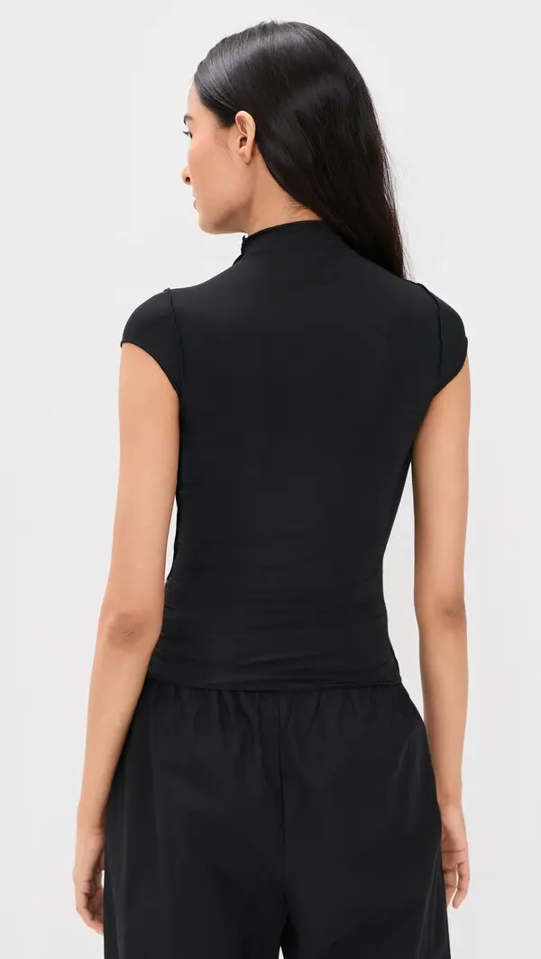 THE LINE BY K Reese Mock Neck Top - Black