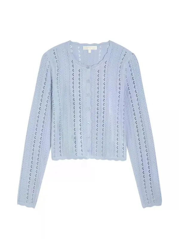 LoveShackFancy Open-work Knit Cardigan - Blue