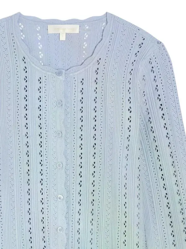 LoveShackFancy Open-work Knit Cardigan - Blue