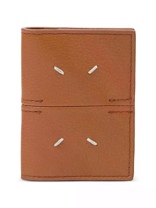 MAISON MARGIELA Stitch-detail Leather Card Holder - Brown