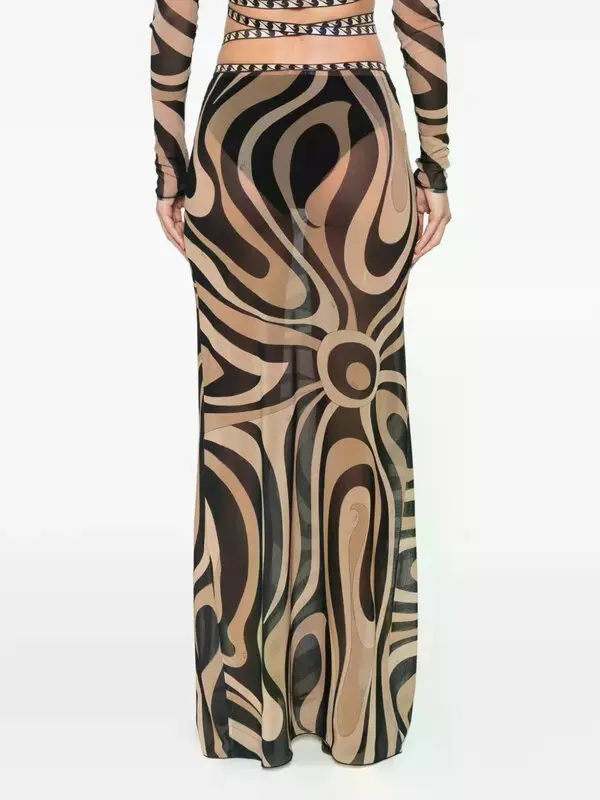 Emilio Pucci Marmo Print Maxi Skirt