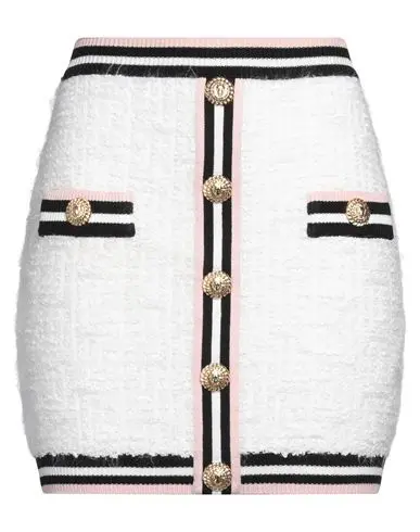 Balmain Mini Knitted Pencil Skirt - White