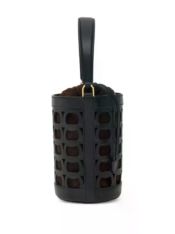 FERRAGAMO Gancini Laser-cut Bucket Bag - Black