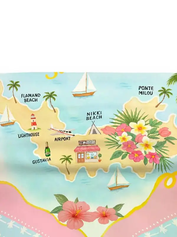 MC2 SAINT BARTH Rio Map-graphic Scarf Top