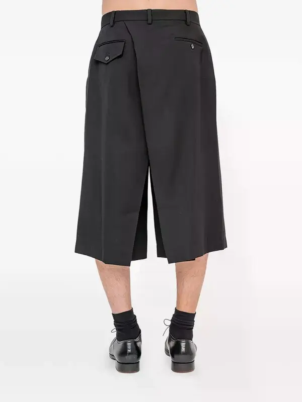 SETCHU Pleated Cropped Trousers - Grey