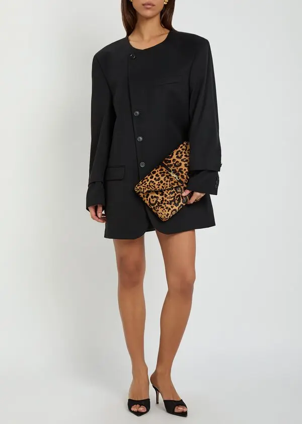 BETTTER Oversized Wool-blend Mini Blazer Dress