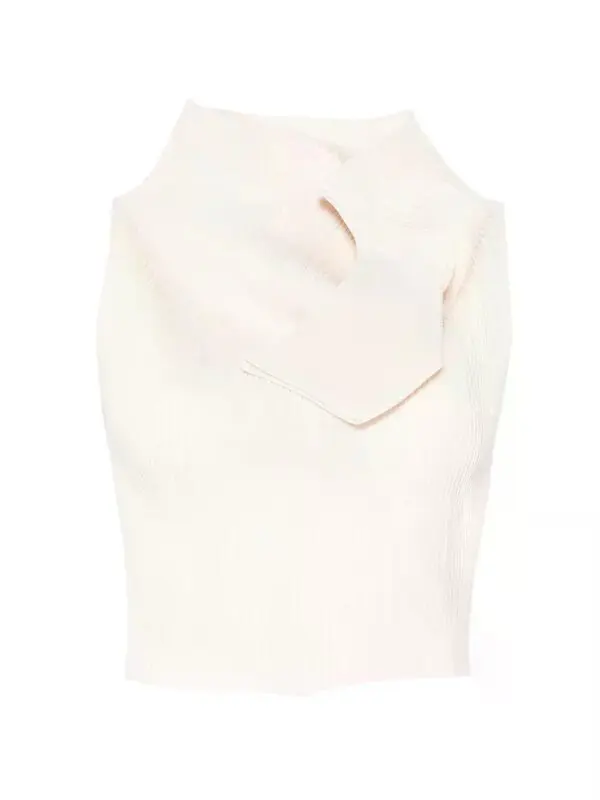 Issey Miyake High Neck Top - Neutrals