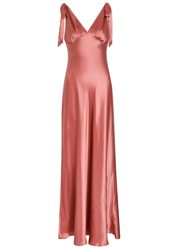 REFORMATION Pernille Silk Gown - Pink