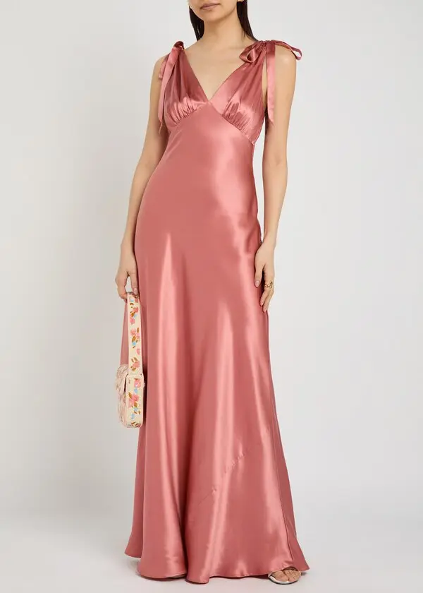REFORMATION Pernille Silk Gown - Pink