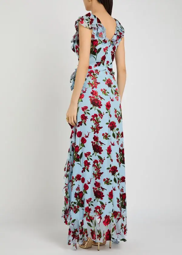 Alice + Olivia Kristen Ruffled Chiffon Maxi Dress - Multicoloured