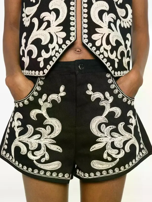 PHILIA LOFT Embroidered Shorts