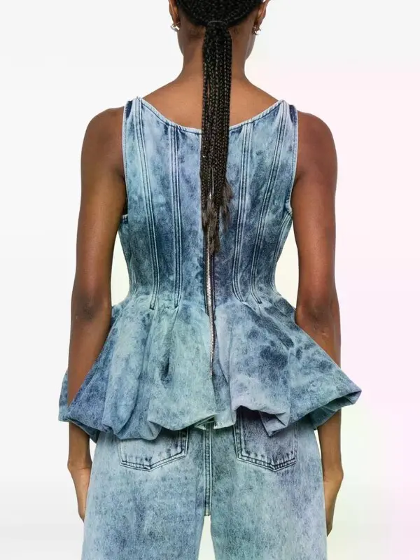 MARQUES' ALMEIDA Pleated Acid Wash Top