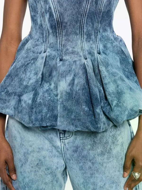 MARQUES' ALMEIDA Pleated Acid Wash Top