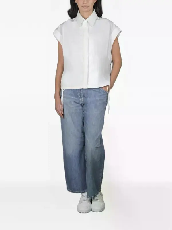 MOORER Cotton Shirt With Tie Detail