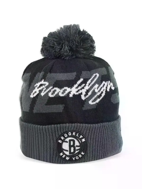 New Era Brooklyn Nets Cuffed Pom-pom Beanie - Black