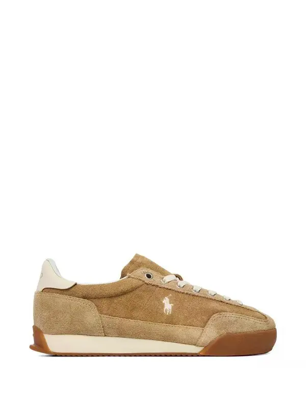 Polo Ralph Lauren Logo Embroidered Sneakers - Neutrals