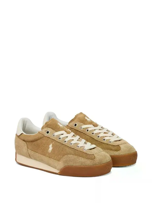 Polo Ralph Lauren Logo Embroidered Sneakers - Neutrals