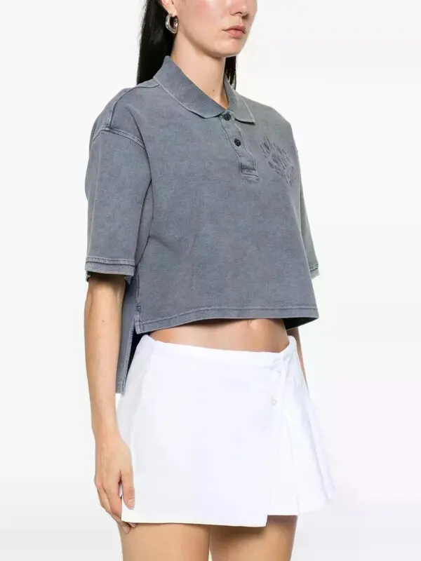 Alexander Wang High-low Polo Top - Grey