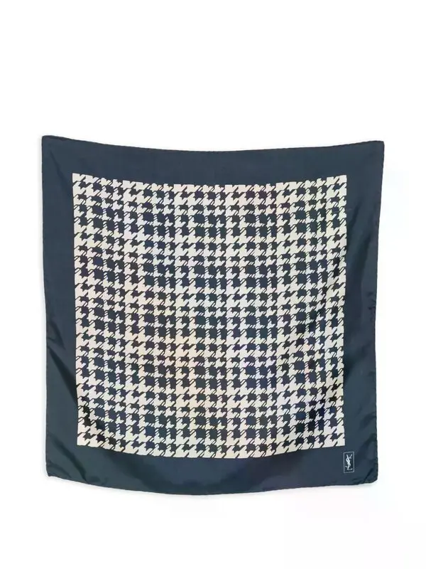 Saint Laurent 1990s Silk Scarf - Blue