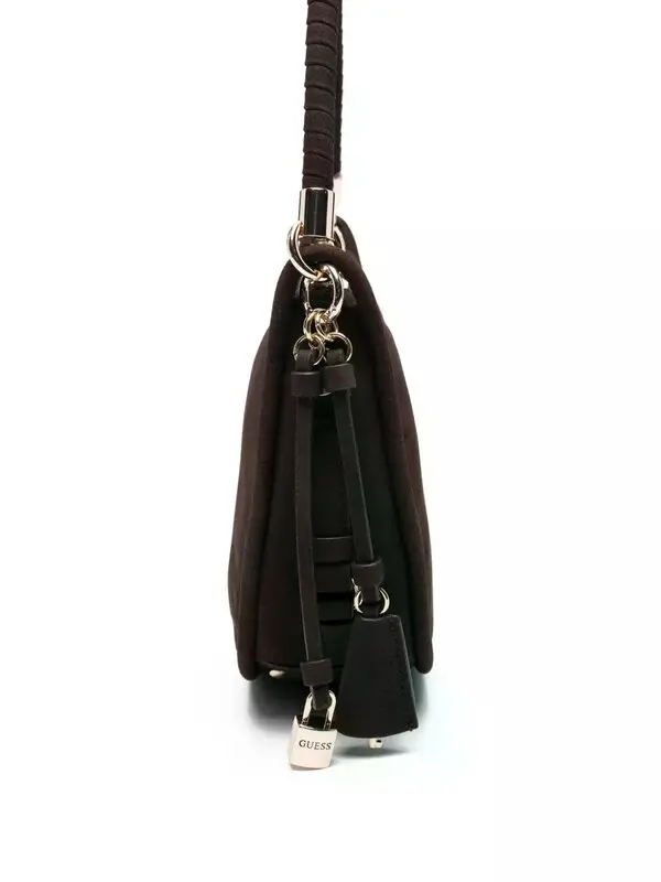 Guess Top Handle Leather Shoulder Bag - Brown