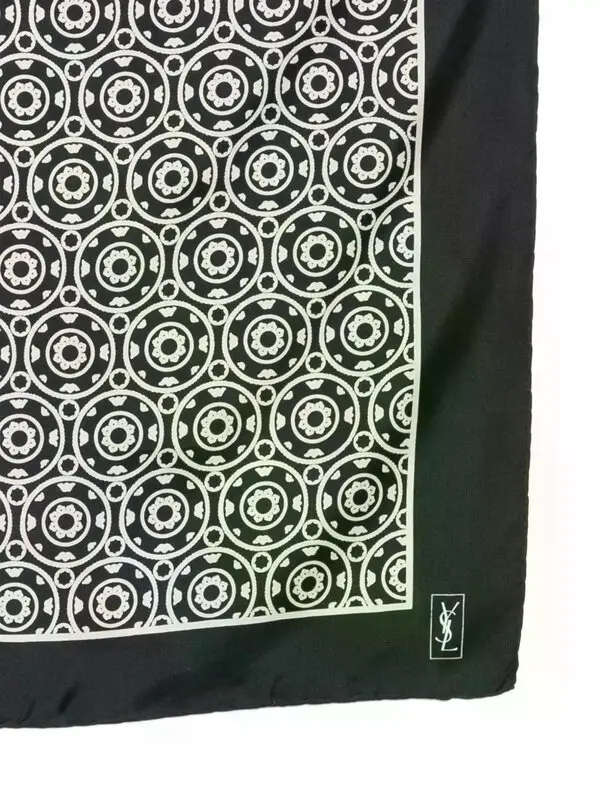 Saint Laurent 1990s Patterned Silk Scarf